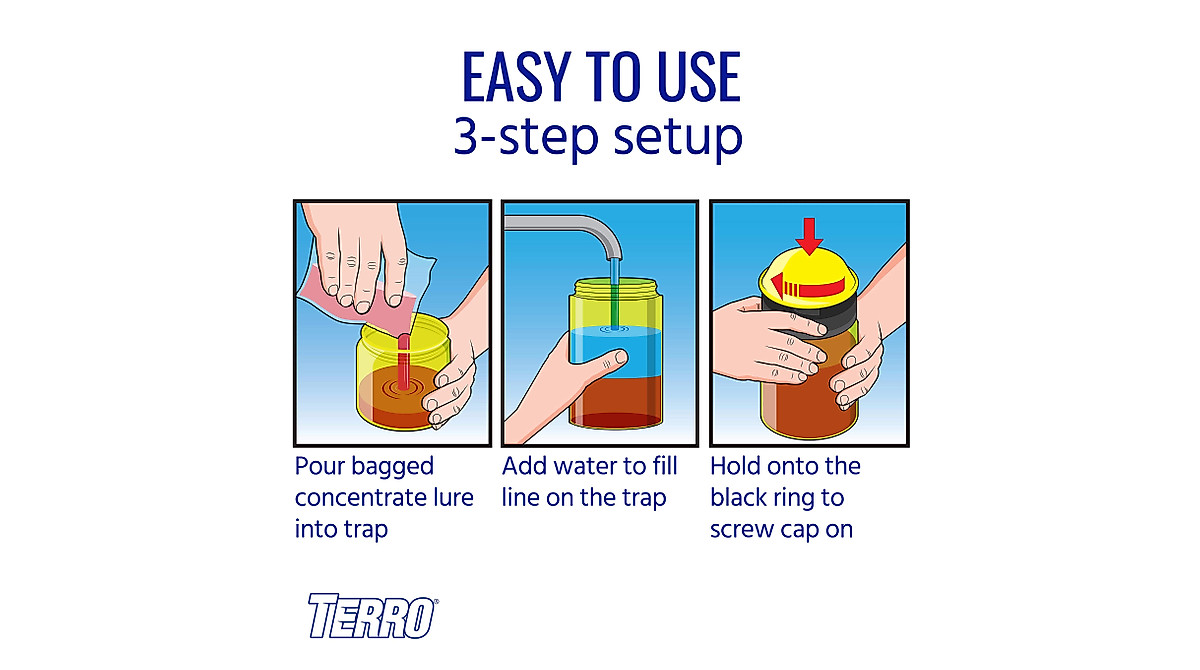 Terro T512 Wasp & Fly Trap - Easy, Reusable Insect Defense
