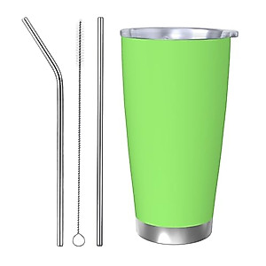 WXZYFP Car cup (single silver rim), can use a straw or drink directly, easy to use.Solid color light green