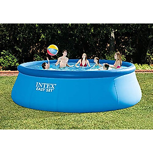 Intex 15' x 4’ Inflatable Pool, Ladder, Pump and Hydrotools Chlorine Dispenser