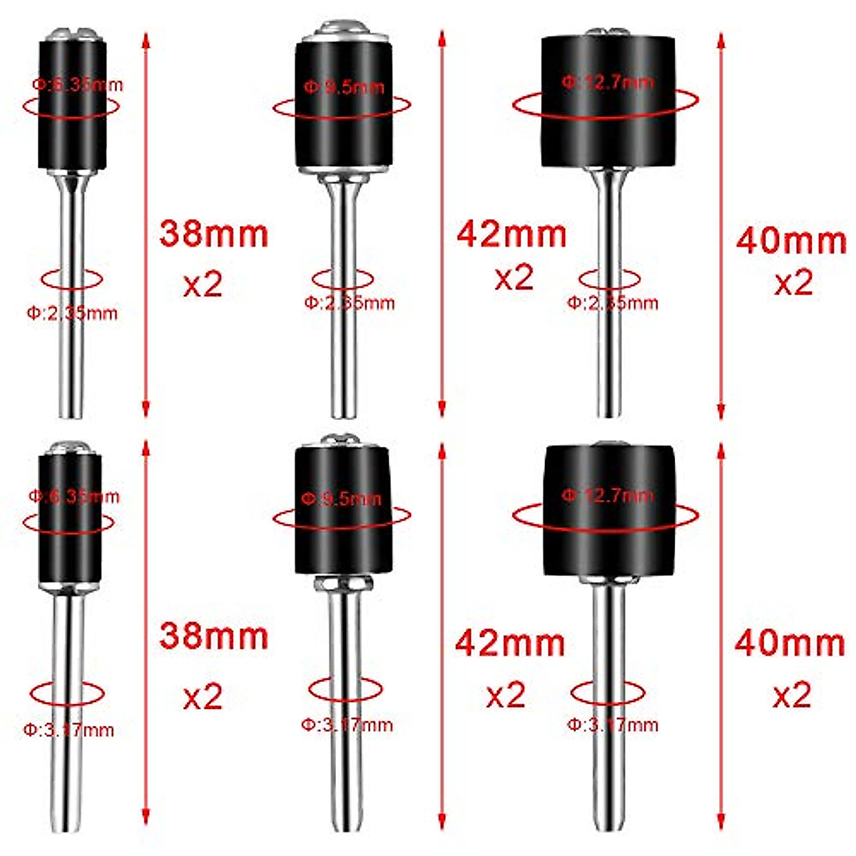 AUSTOR 345 Pcs Sander Drum Kit - 330 Pcs Nail Sanding Drum Sleeves(80#/120#/240#) 12 Pcs Drum Manrels 2 Pcs Self-Tightening Drill Chuck and 1 Pc Combination Wrench for Dremel Rotary Tool