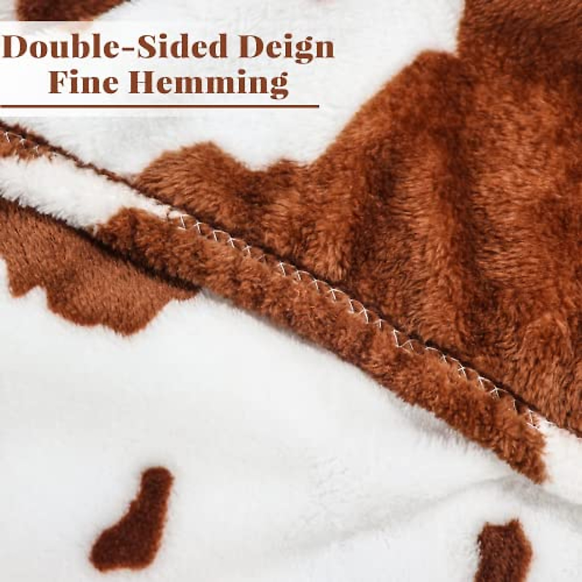 Brown Cow Print Blanket Cozy Soft Cow Print Throw Blanket Lightweight Fleece Cow Blanket Couch Chairs Sofa Bedroom Living Room 50x60 inch Perfect Cow Gift Boys Girls Adults Student