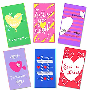 HOWAF 24 Pieces Valentine&#039;s Day Paper Bags, Valentine&#039;s Day Treat Bags with Heart Pattern for Wedding Supplies, 6 Pattern Gift Bags for Present Wrapped