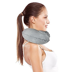 Makimoo Inflatable Travel Pillow, Neck Pillow for Travel, Inflatable Neck Pillow for Travel, Plane Pillow, Blow Up Pillow, Airplane Pillow for Neck, Waist, Back and Camping Cushion (Grey)
