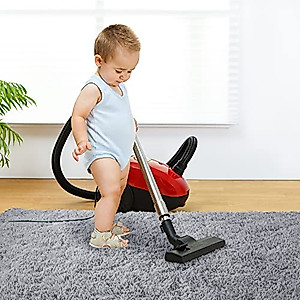 Quenlife Soft Bedroom Rug, Plush Shaggy Carpet Rug for Living Room, Fluffy Area Rug for Kids Grils Room Nursery Home Decor Fuzzy Rugs with Anti-Slip Bottom, 4 x 6ft, Grey