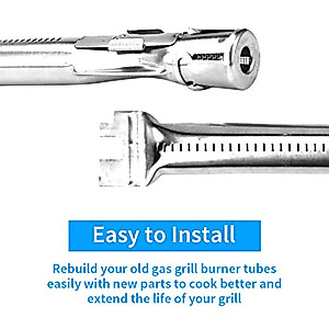 62752 3 Burner Tubes Set for Weber Genesis 300 Series (2011-2016) 19 1/2 inch, Genesis E310 E320 E330 S310 S320 S330 Stainless Steel Gas Grill Burner with Front Control Panel