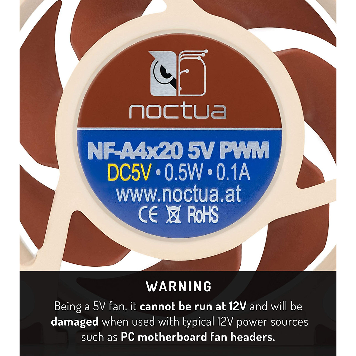 Noctua NF-A4x20 5V PWM, Premium Quiet Fan, 4-Pin, 5V Version (40x20mm, Brown)