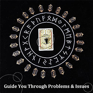 CRASPIRE Wood Rune Set Handmade Wooden Divination Tool with Altar Cloth Dedicated Storage Bag Rune Casting Witchcraft Supplies for Divination Entertainment