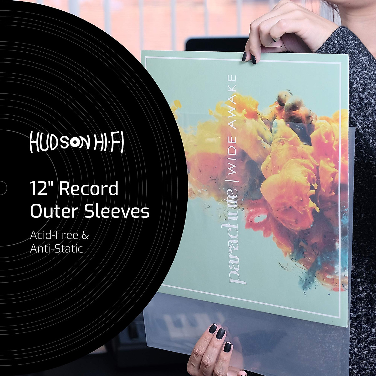 Hudson Hi-Fi Anti-Static Vinyl Record Outer Sleeves - Protective Outer Sleeve 500 Pack - Protect Your LP Albums from Scratches, Dust & Dirt - Acid-Free Rice Paper Outer Disc Covers