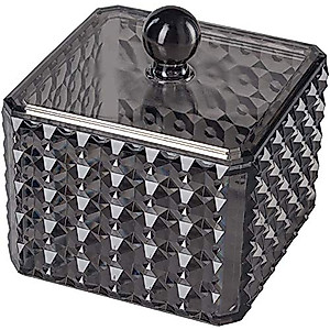 Jutoe Qtip Holder, Cotton Ball Holder, Qtip Cotton Swab Dispenser Holder, Clear Acrylic Cotton Pad Container,Holder for Cotton Swabs,Makeup Sponges,Hair Band - Brushed Nickel 1PCS