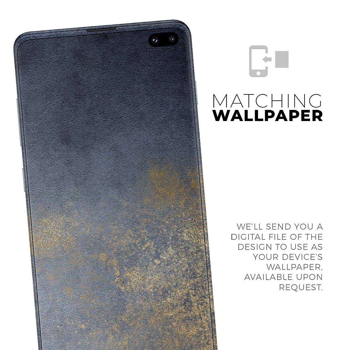 DesignSkinz Navy Gold Foil v6 Protective Vinyl Decal Wrap Skin Cover Compatible with The Samsung Galaxy S20 (Screen Trim & Back Glass Skin)