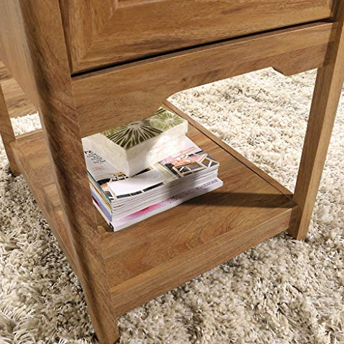 Sauder Coral Cape Desk, L: 58.62" x W: 23.47" x H: 30.0", Sindoori Mango Finish