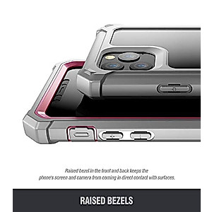 iPhone 11 Pro Max Case, Poetic Full-Body Hybrid Shockproof Ruggec Clear Bumper Cover, Built-in-Screen Protector, Guardian Series, Case for Apple iPhone 11 Pro Max (2019) 6.5 Inch, Pink/Clear