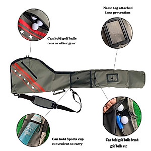 Golf Club Carry Bags Pro B-99 Sunday Bag with 10 Free Plastic Tees Lightweight Thick Waterproof Portable Clubs Travel Case Driving Range Practice Training Gift for Men Women (Red)