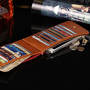 Womens Walllet Multi Card Case Wallet with Zipper Pocket Credit Card Holder Zipper Purse Cell Phone Handbag（black)