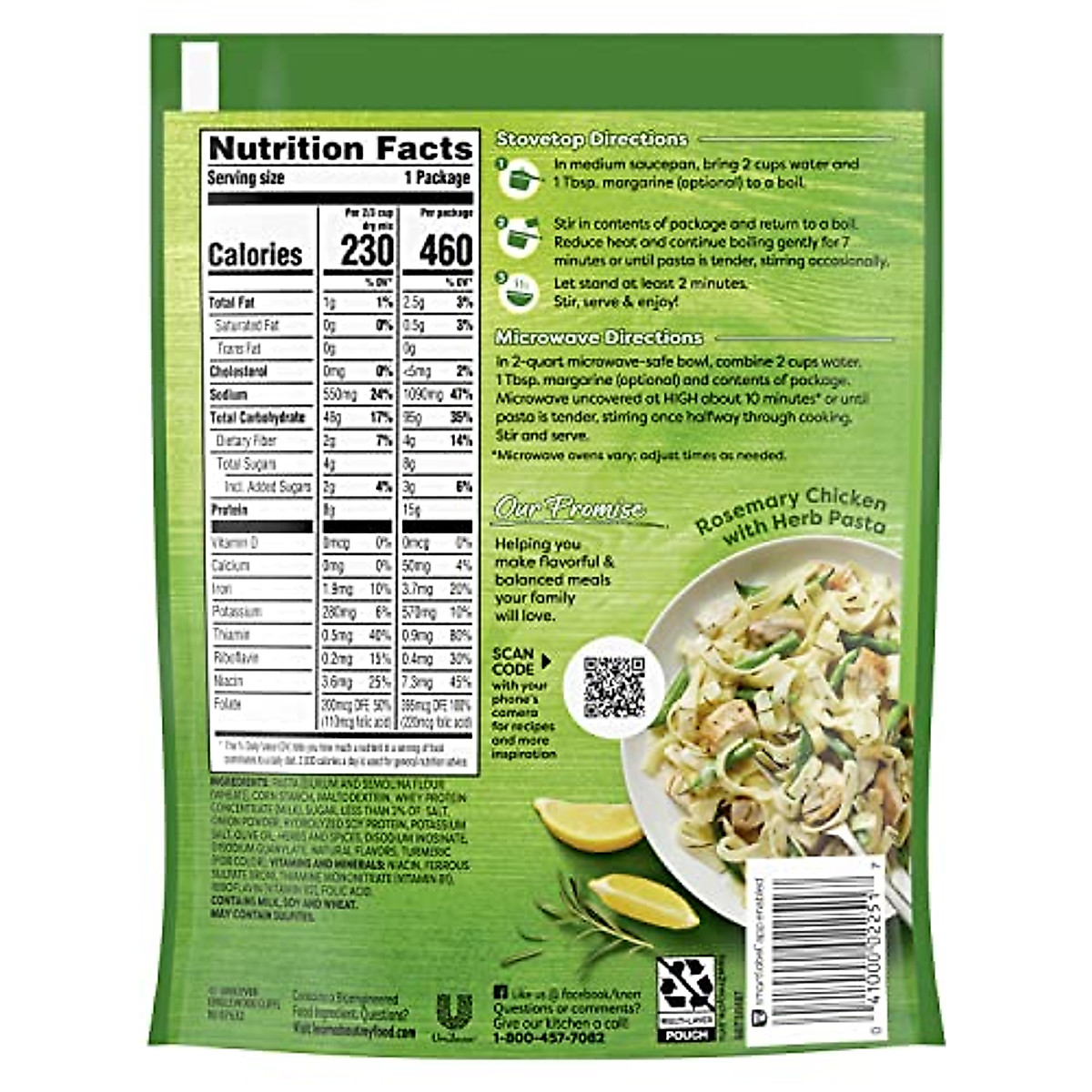 Knorr Pasta Sides For Delicious Quick Pasta Side Dishes Butter & Herb No Artificial Flavors, No Preservatives, No Added Msg 4.4 oz (Pack of 8)