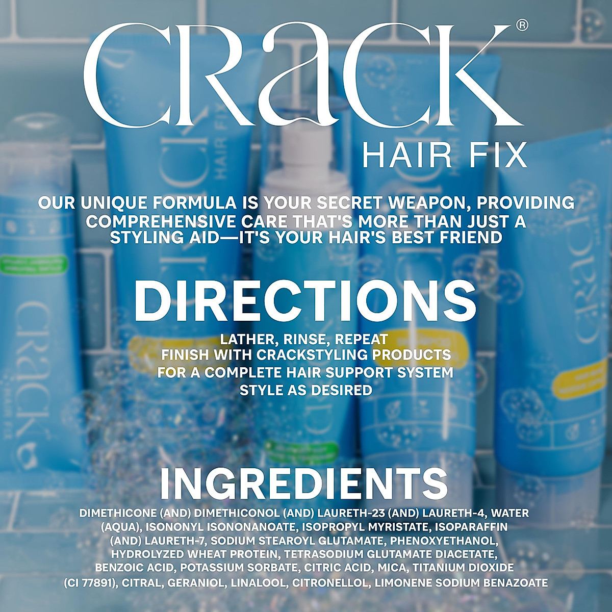 CRACK HAIR FIX - Clean & Soaper Shampoo and In-Treatment Conditioner Set 8.5 oz each