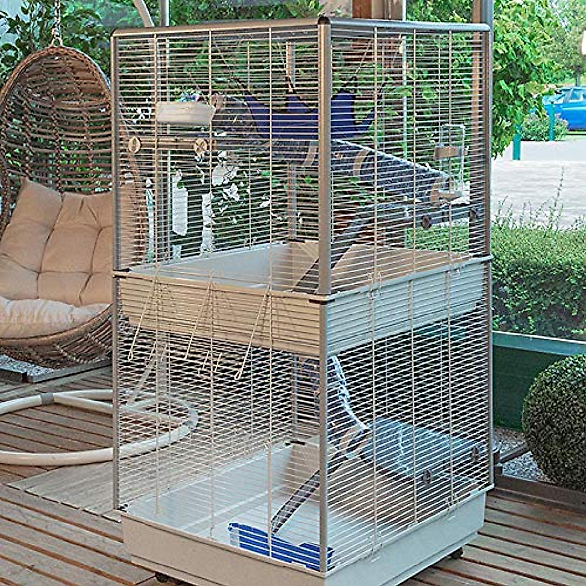 Ferplast Ferret Tower Two-Story Ferret Cage | XXL| Ferret Cage Measures 29.5L x 31.5W x 63.4H - Inches