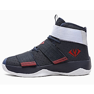 YAXE Women's Fashion High Top Sneakers Running Tennis Basketball Shoes Size 7/6 Blue Red