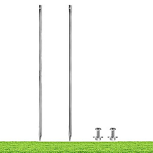 Kichwit 27.6“/2.3ft Metal Stakes for Yard Signs, Stainless Steel, Hardware Included