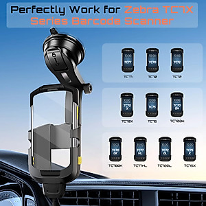 Car Charger for Zebra Symbol TC70 TC72 TC75 TC77 TC70X TC75X TC77HL TC700H TC700K TC720L Barcode Scanner Handheld PDA, Vehicle Holder Mount Scanner Stand Bracket with Cigarette Lighter Charging Cable