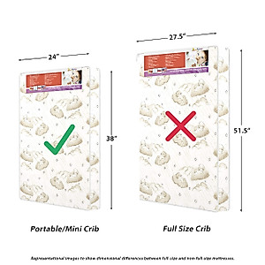 Dream On Me 3 inch Spring Coil Portable Crib Mattress | Greenguard Gold Certified
