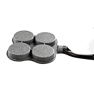 Buecmue Rustless Egg Pan | 4-Cup Nonstick Egg Frying Pan, Easy Clean Egg Cooker Omelet Pan For Breakfast Swedish Pancake, Plett, Crepe Pan Gas Stove and Other Stoves Cookware