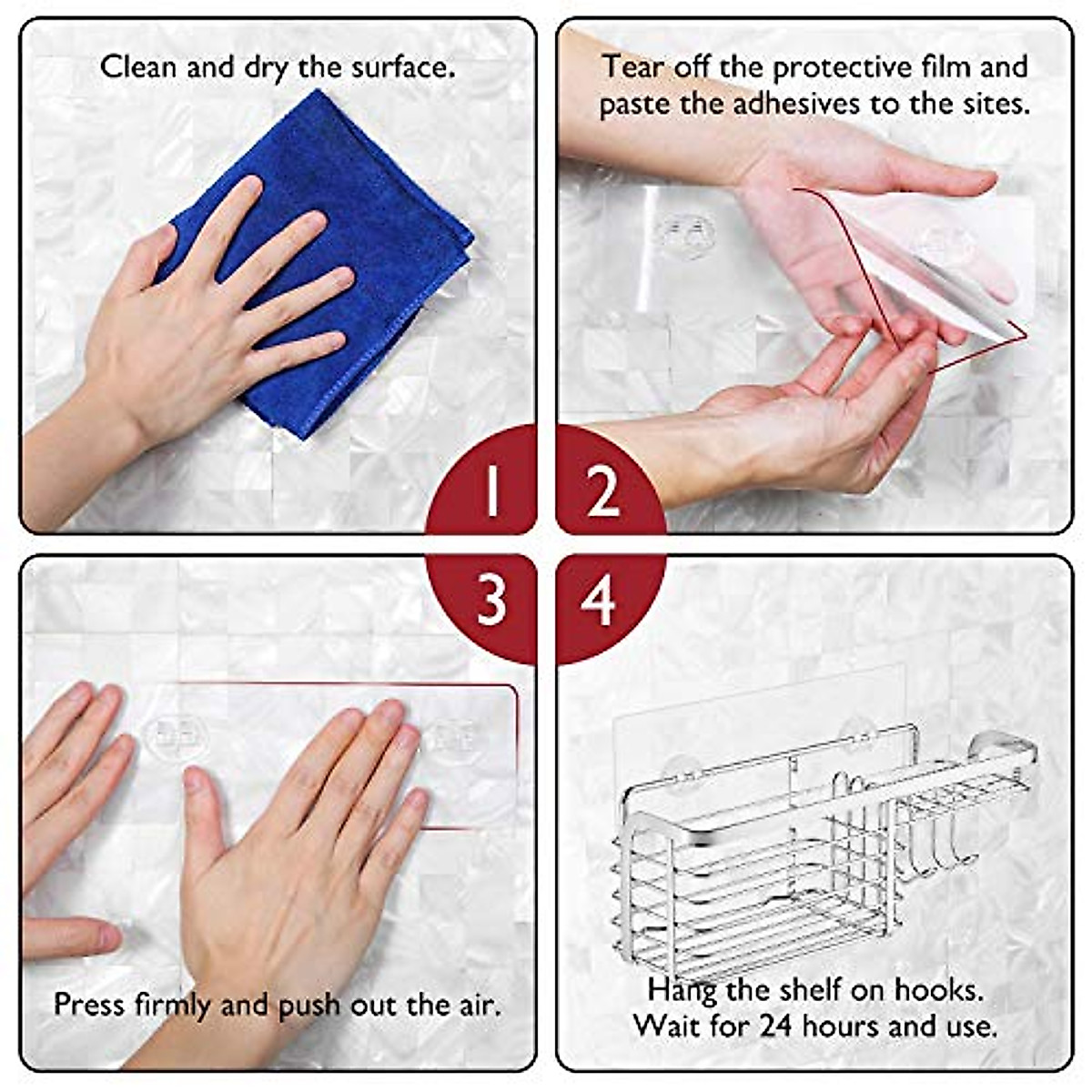 Lagute SnapHook Shower Curtain & 2-Pack Shower Caddy Bundle