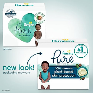 Pampers Baby Diapers - Pure Protection - Size 1, 132 Count, for up to 100% Leakproof, Premium Plant-based Skin Protection