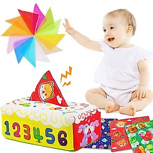 Baby Toys 6 to 12 Months, Montessori Toys for Babies 6-12 Months Sensory Toys for Babies, 9 Month Old Baby Toys Infant Toys, Baby Tissue Box easter decorations for the home Travel Toys Easter Gifts2