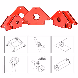 6 Pcs Arrow Welding Magnet, Welding Magnet Set for Metal Working 25, 50, and 75 Lbs Strength Magnetic Welding Holder, 45,90,135,180Degree Angle Fits for welding, soldering, assembling