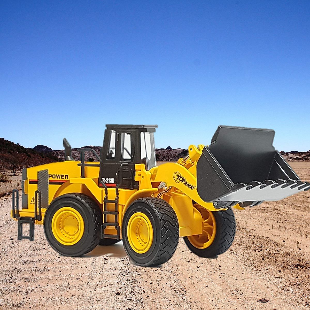 Top Race Diecast Heavy Metal Construction Toys Front Loader Excavator Toy for Kids - 1:40 Scale Model with Realistic Design - Durable Metal Build for Sand, Park, or Indoor Play