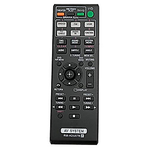 RM-ADU078 RMADU078 Replace Remote Control fit for Sony DVD Home Theater AV System HCD-DZ610 DAV-DZ170 DAV-DZ171 DAV-DZ175 RM-ADU079 DAV-TZ210 DAV-TZ510 DAV-TZ710 HBD-DZ170 HBD-DZ171 HBD-DZ175