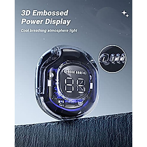 ACEFAST Wireless Earphones Bluetooth 5.3 Headphones LED Power Display Mini Crystal in-Ear Earbuds with Wireless Charging Case Touch Control Built-in Mic Headphone for Sports Waterproof Earphone