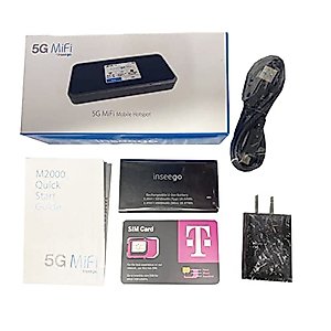 INSEEGO M2000 5G MIFI WiFi-6 Ultimate Hotspot T-Mobile Including a T-Mobile 5G SIM Card & SIMBROS SIMKEY New in Box Complete All OEM REG Price 349.99