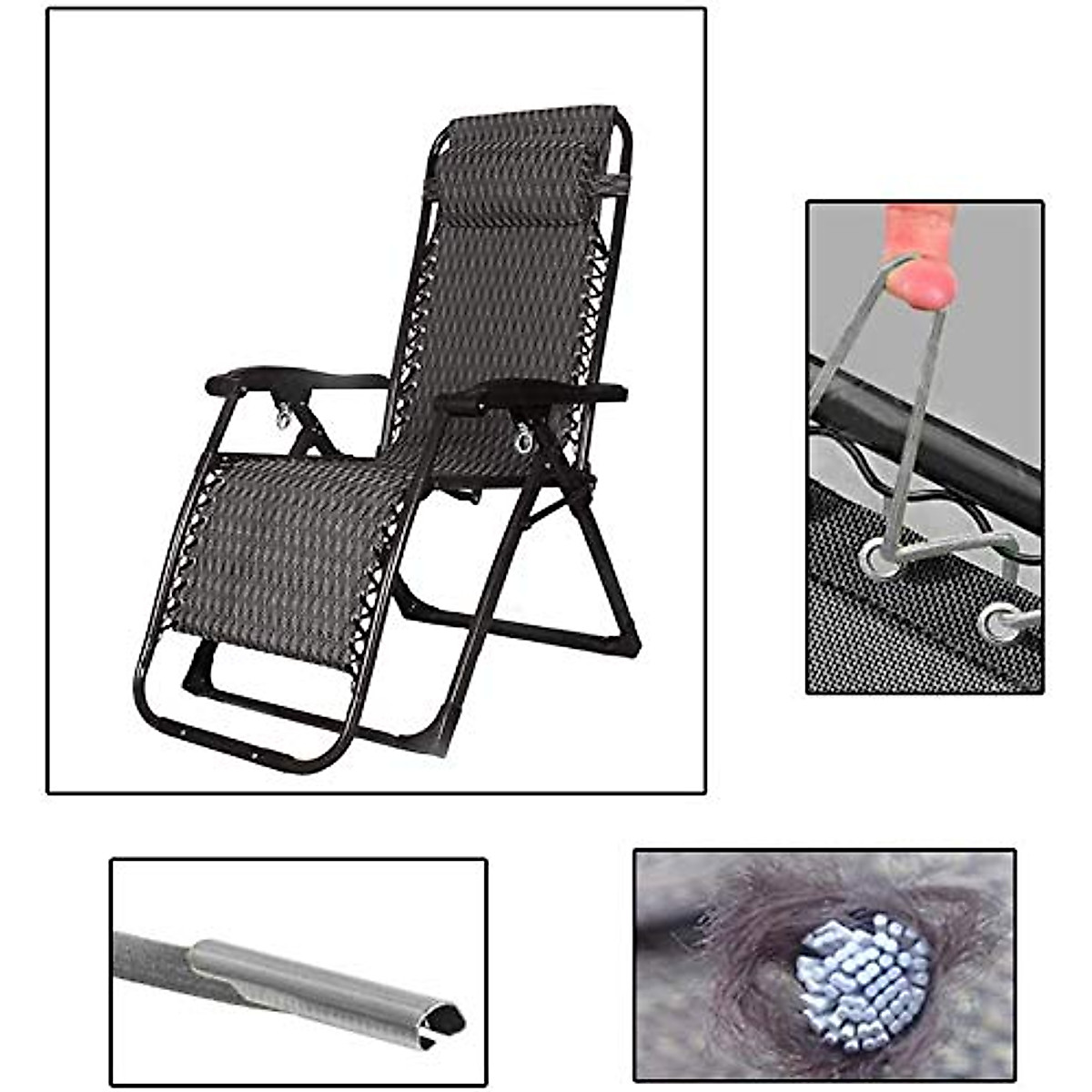 JS&Walk Leisure Chair Fabric Cloth Replacement Kits with Tessforest Cloth and Cord Laces Universal for Zero Gravity Chairs, Patio Bench Lounge Couch, Garden Folding Chair (Gray Rhombus)