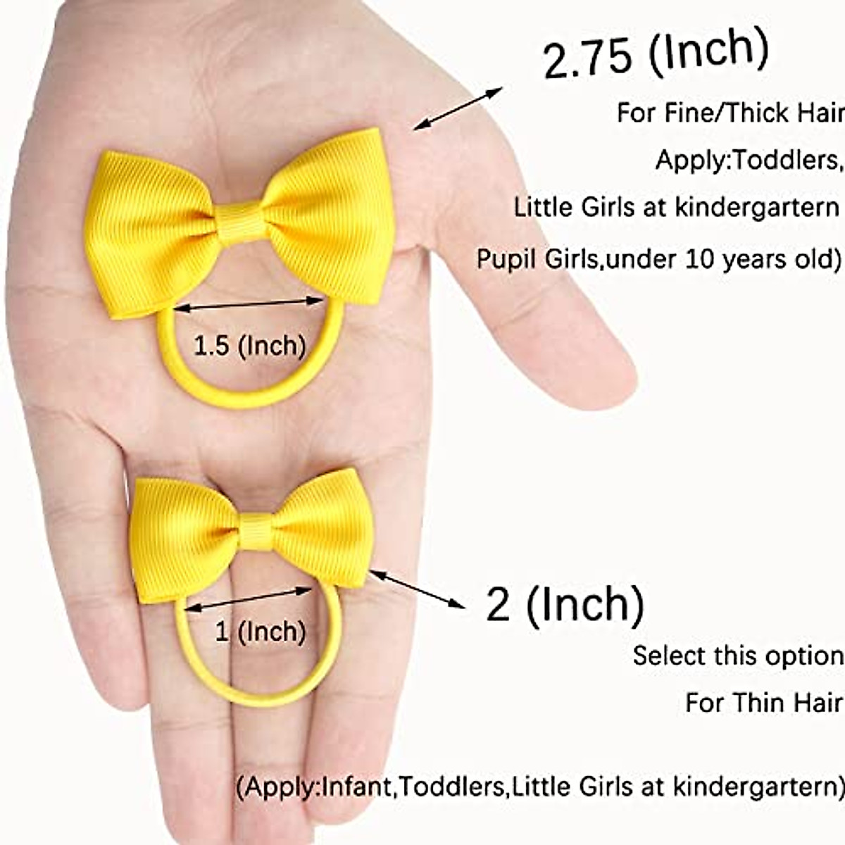 CELLOT Toddler Hair Ties 40pcs 2.75" Baby Girls Hair Bows Tie Baby Bows Elastics Rubber Ribbon Hair Bands Accessories for Baby Girls Kids Children