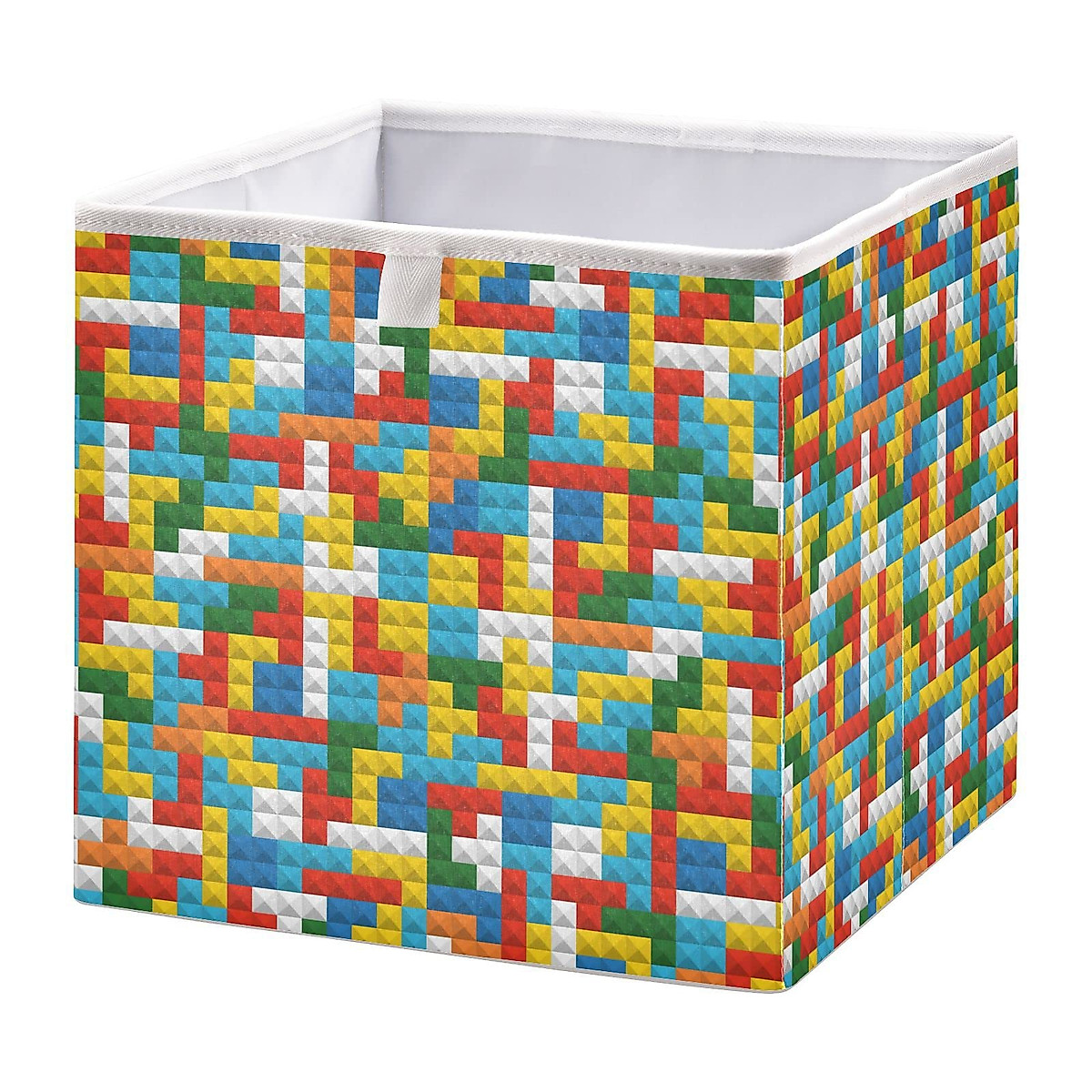 Kigai Building Blocks Storage Bins Cube Foldable Storage Baskets Bin Waterproof Home Organizer with Handles Basket for Toy Nursery Blanket Clothes, 11x11x11 Inch