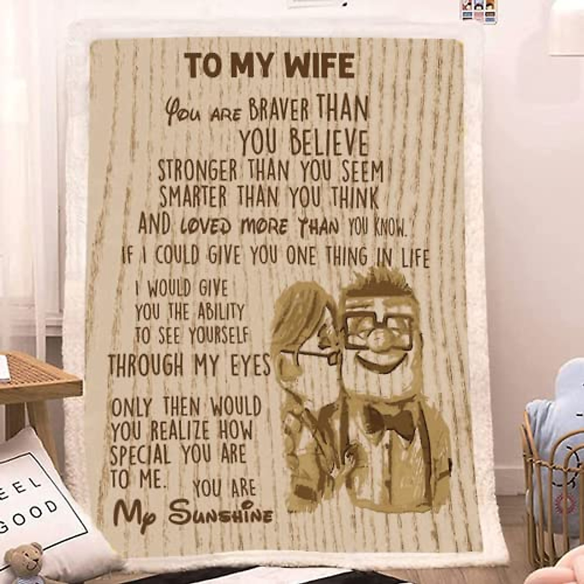 LOVINSUNSHINE to My Wife Blanket,Birthday Gifts for Wife,Wife Birthday Gift Ideas,Birthday Presents for The Wife, for Her,Birthday Gift for Wife,Wife Gifts from Husband 50x60