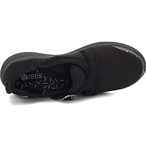 BZees Womens Indigo Loafer, Black Washable Fabric, 8 US