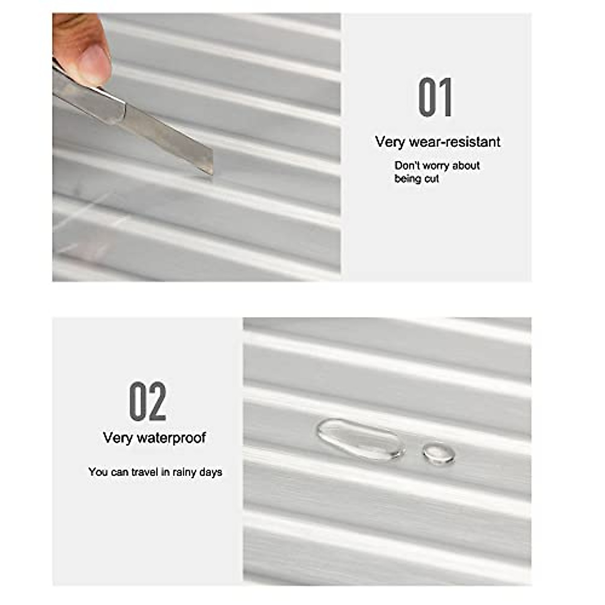 MosaiRudo Clear PVC Luggage Cover Protectors Transparent Travel Luggage Protector for Wheeled Suitcase (No border Thickness 0.3mm, 26inch)