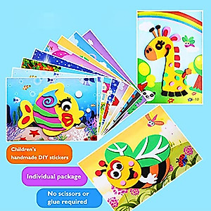 Ahua 3D EVA Foam Stickers for Toddlers 20PCS DIY Cartoon Animal Painting Stickers Preschool Art Class Drawing Sticker Puzzle Art Craft Kit for Kids Boys Girls Age 3,4,5