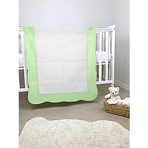 Oussum Lightweight Cotton Embossed Quilted Baby Toddler Blanket Newborn Winter Sleeping Quilt 35x45 Inches (Green)