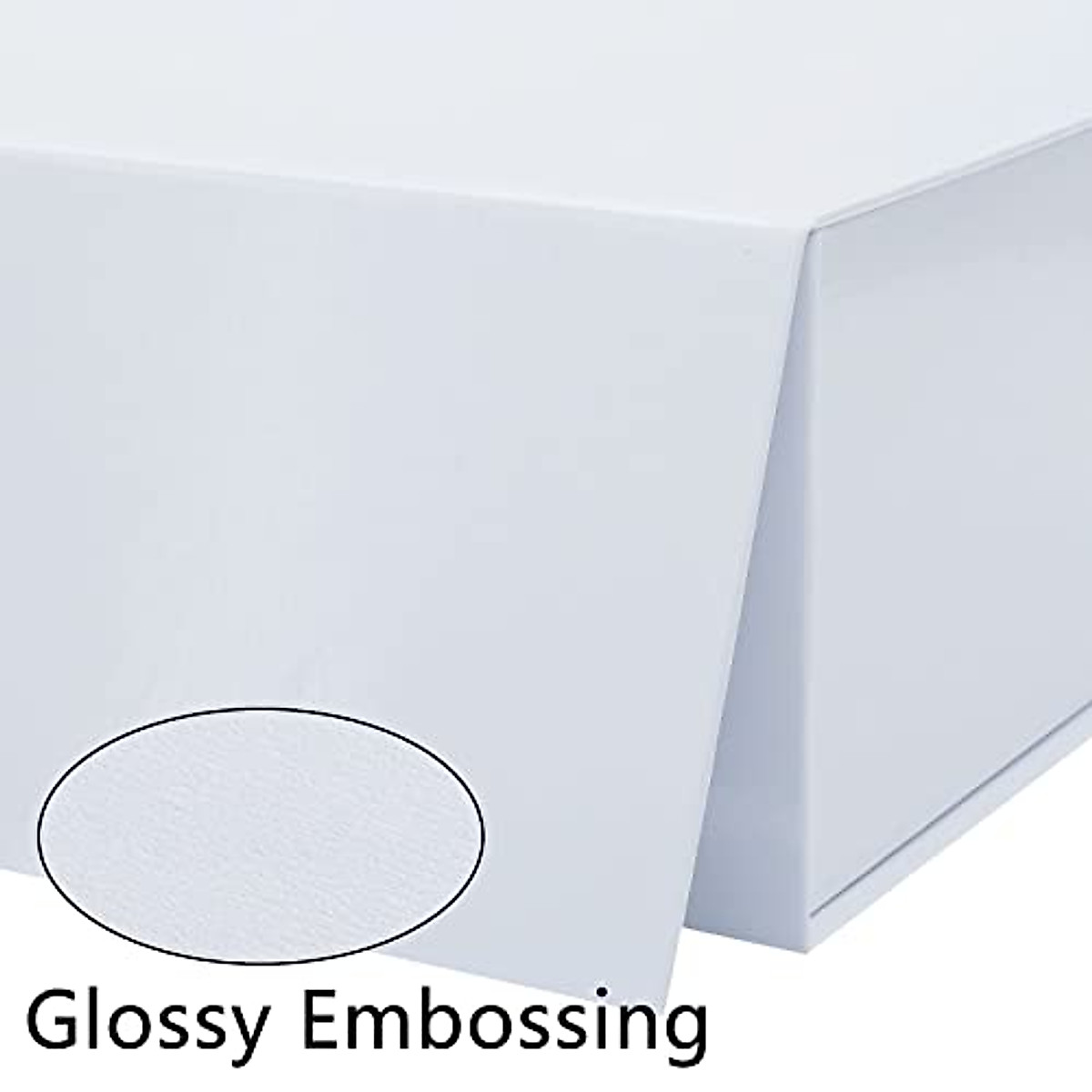 YAWOIRG White Present Box, 5 pack 13x9x4 inches, Extra Large Gift Box for Presents, Empty Magnetic Gift Box with Lid, Square Decorative Gift Boxes for Gift Wrapping, Glossy