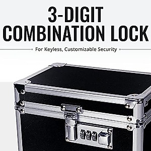 Vaultz Medicine Lock Box w/ Combination Lock - 5 x 7 x 5" Cabinet Safe, Black