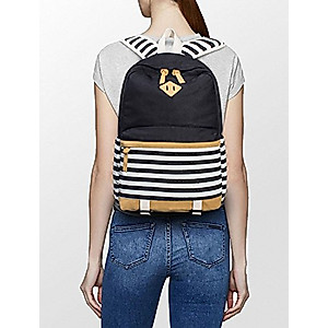 Leaper Navy Style School Laptop Backpack Girls Canvas Bookbag Water Blue