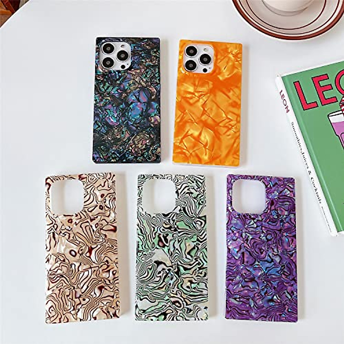 Cocomii Square Case Compatible with iPhone 13 Pro - Slim, Glossy, Opalescent Pearl, Iridescent Glitter, Easy to Hold, Anti-Scratch, Shockproof (Abalone)