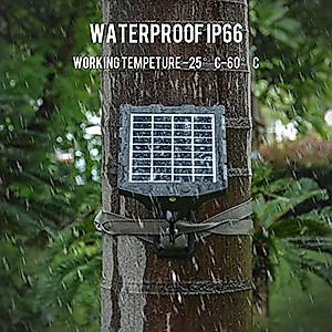 Winghome Solar Panel for Trail Camera, Solar Charger Kit for Game Camera Trail Cam Deer Feeder with 16 Fts Extensive Cable DC 12/6V 2000 mAH Waterproof IP66 Compatible with Wildlife Camera (Black)