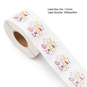 Vonical 1.5" Good Luck Stickers, 1000pcs/Roll Good Luck Labels with Non-Toxic and Enviromentally Friendly UV Ink for Your Family, Friends, Customers, Party Decorative, Gift Wrap, Envelope Sealing