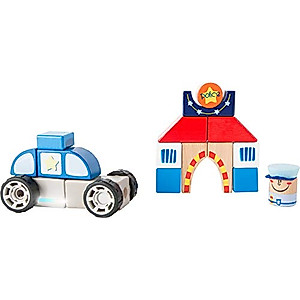 Small Foot Wooden Toys Police Construction Set with Sound - Designed for Kids, Ages 2 & Up