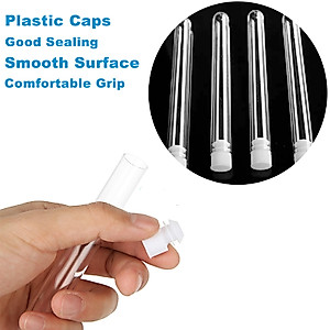 Acrux7 200 PCS Clear Plastic Test Tubes with Caps 12x100mm 8ml Test Tubes Good Sealing for Scientific Experiments, Birthday Party Supplies, Candy, Bath Salts, Beads